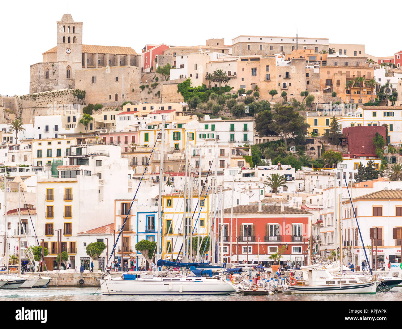 IBIZA, SPAIN - MAY 24, 2015. The distinctive Ibiza architecture ...