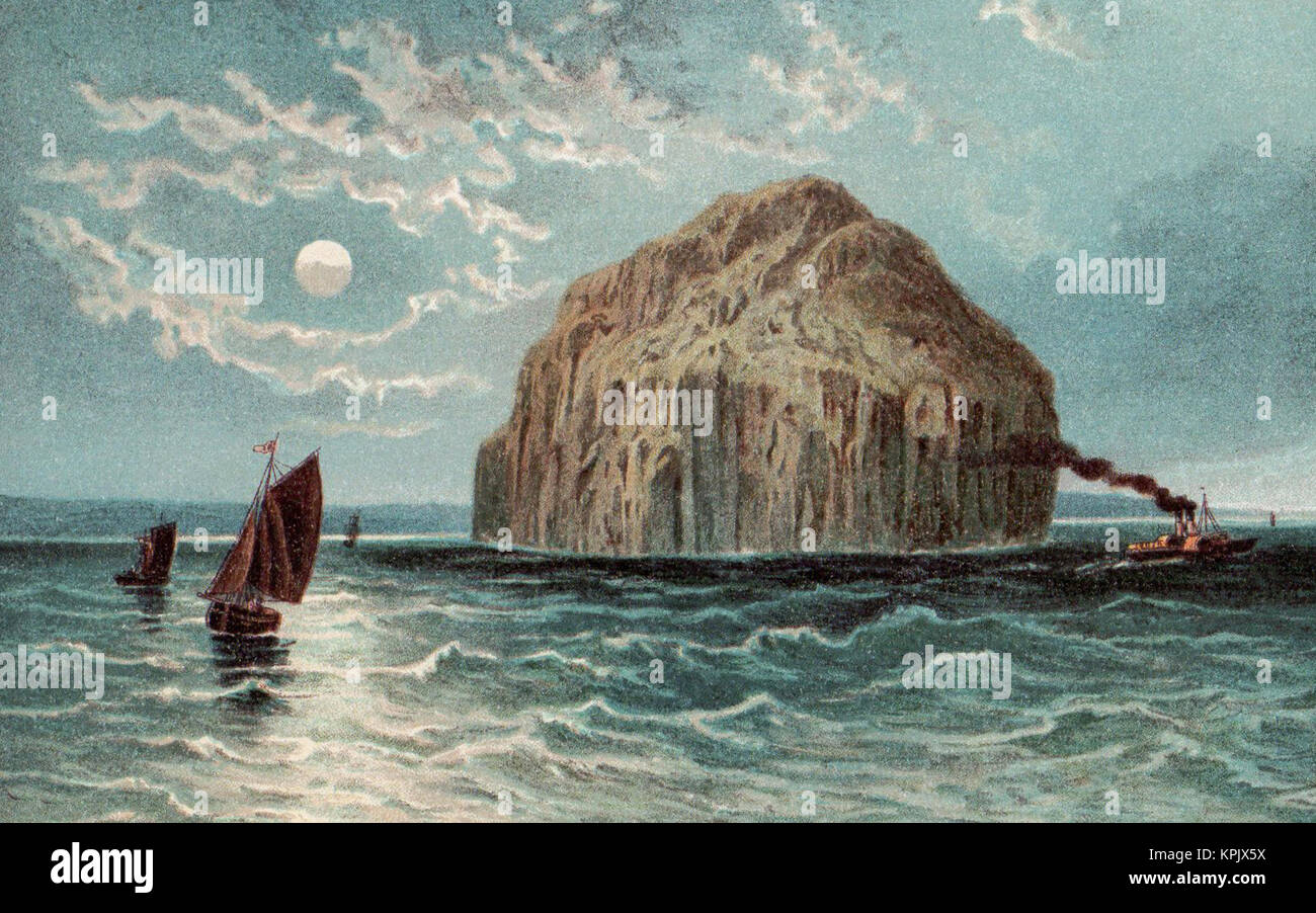 Ailsa Craig, Scotland, Victorian illustration Stock Photo - Alamy