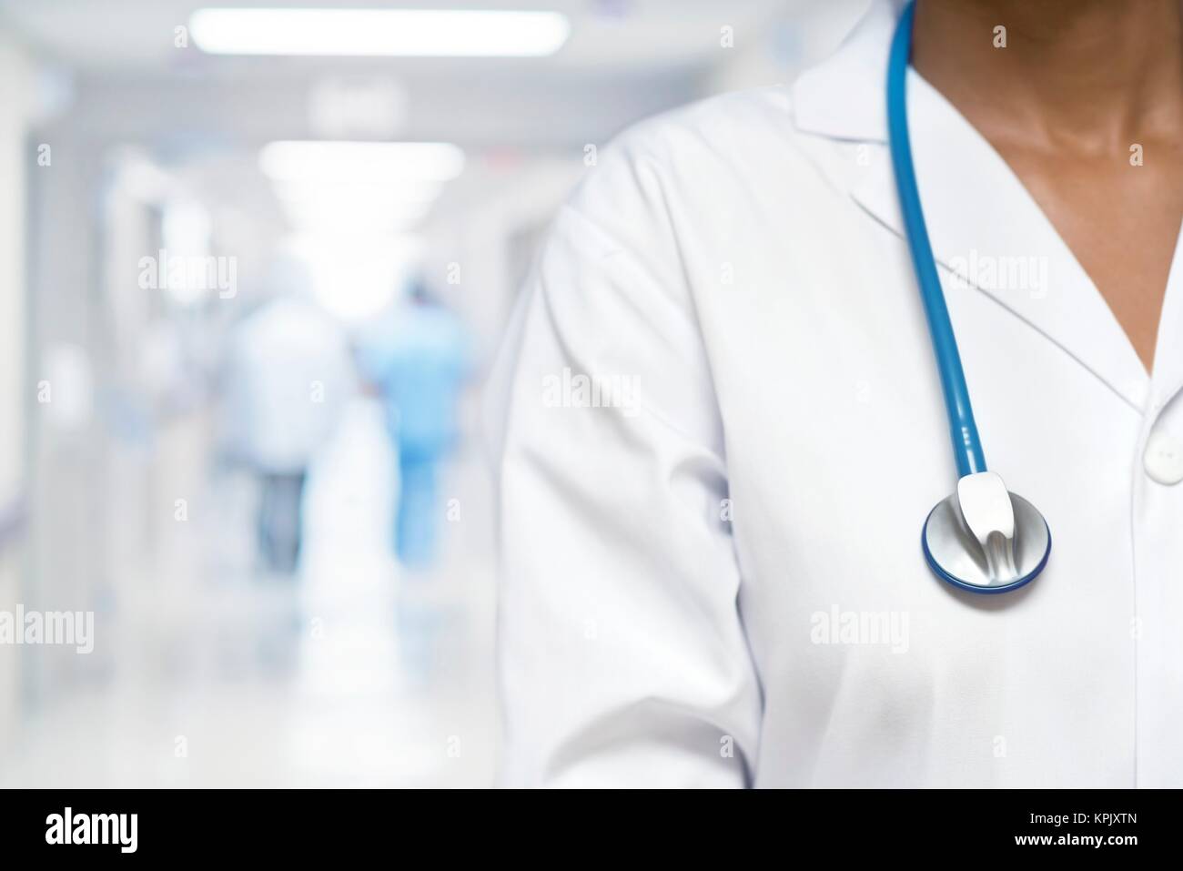 Female doctor with stethoscope, close up Stock Photo - Alamy