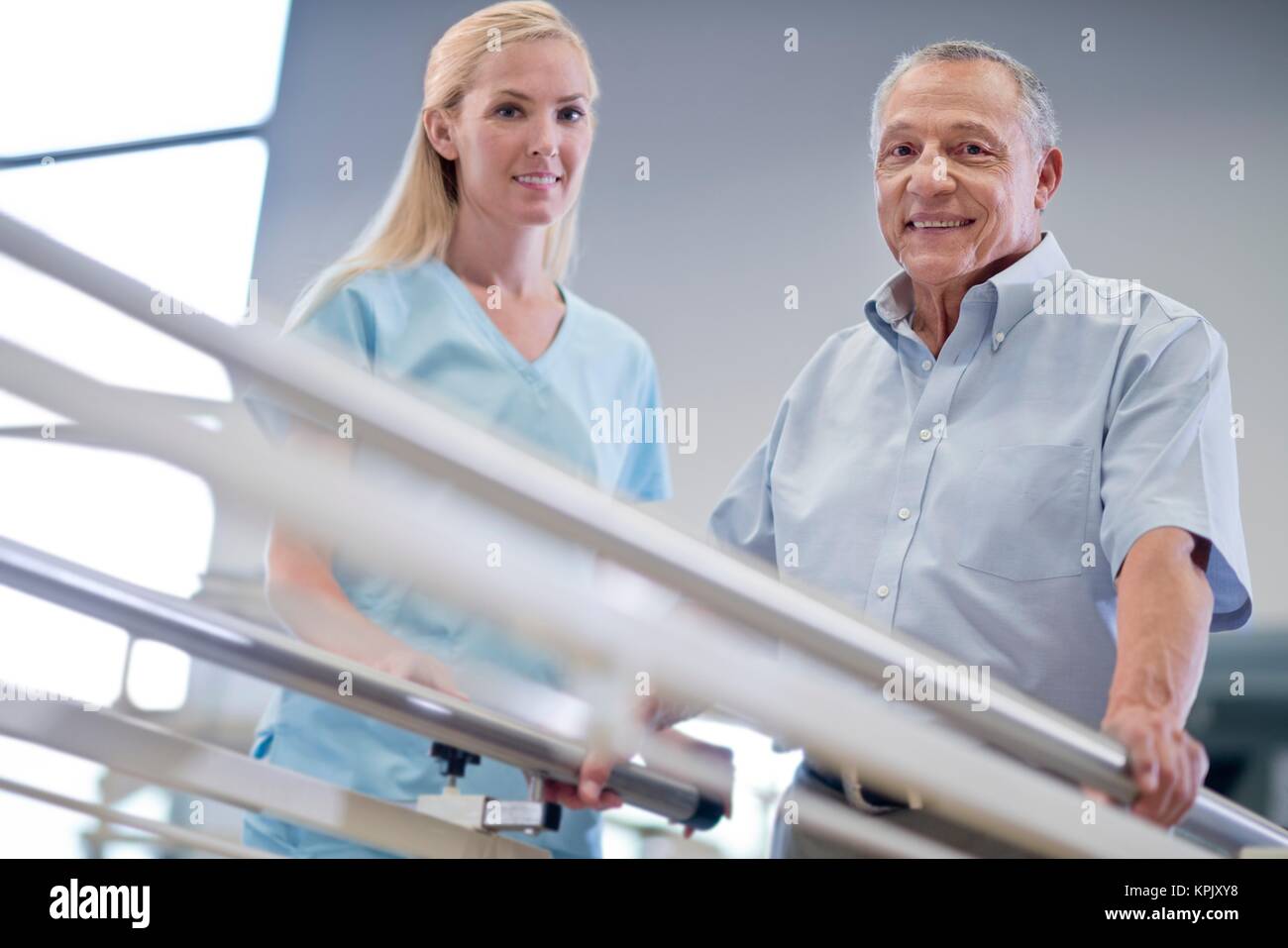 Rehabilitation physiotherapy parallel bars hi-res stock photography and ...