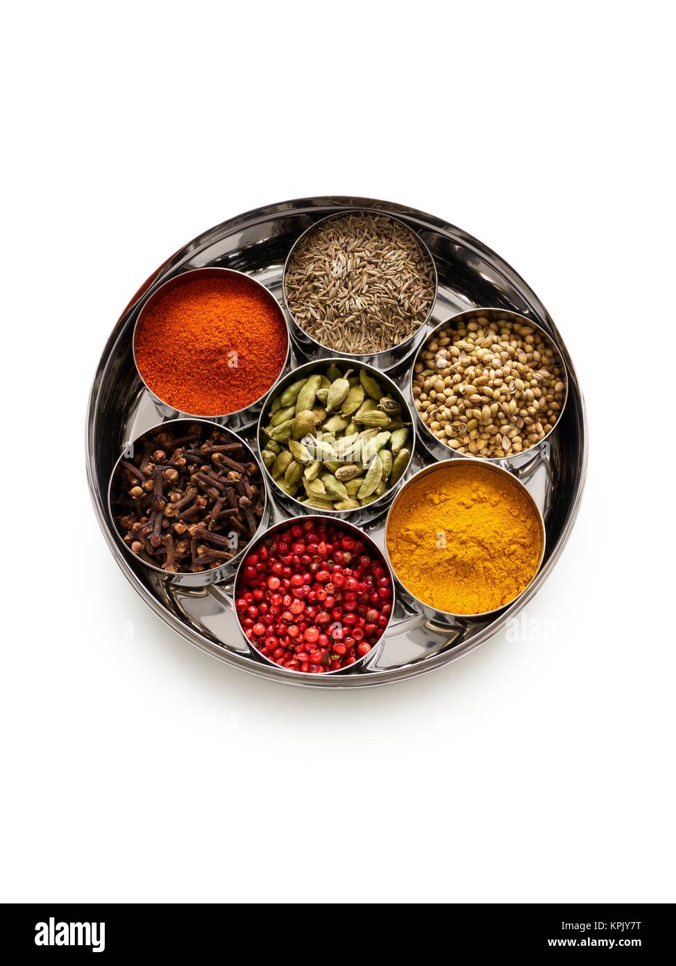 Selection of dried spices in dishes, studio shot Stock Photo - Alamy