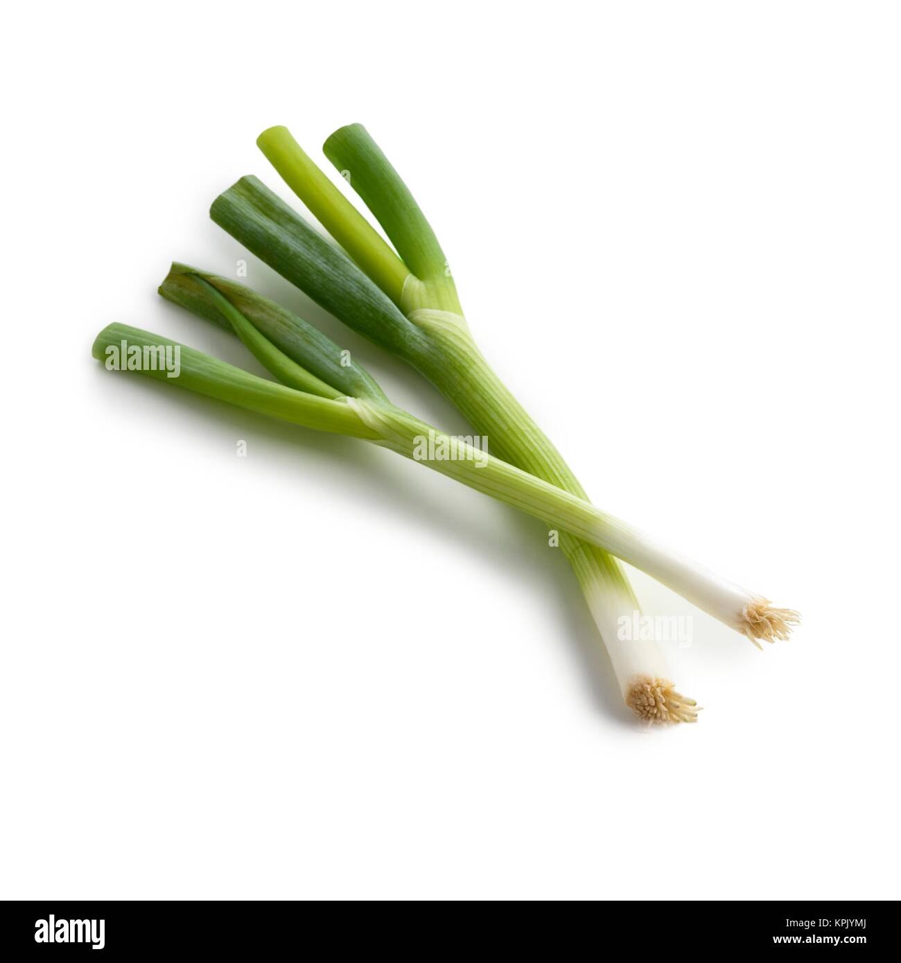 Spring onions against a white background Stock Photo - Alamy