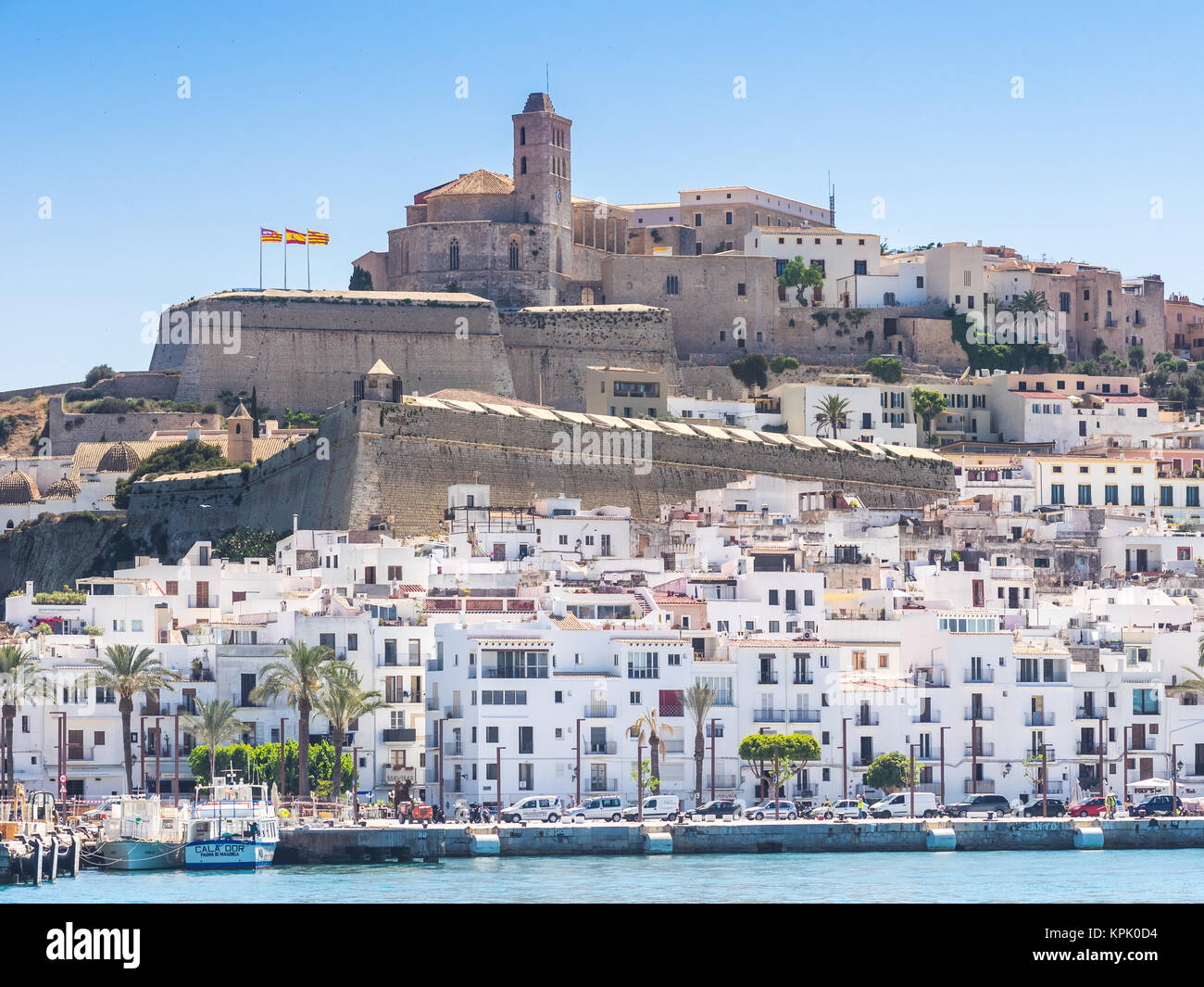 IBIZA, SPAIN - MAY 28, 2015. The distinctive Ibiza architecture ...