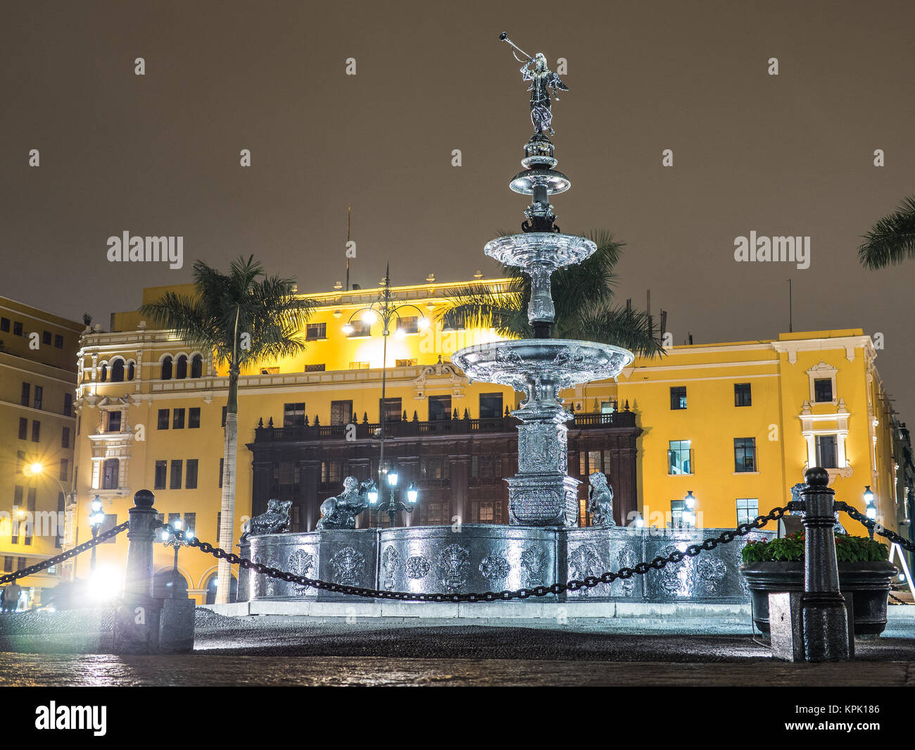 LIMA, PERU - SEPTEMBER 17, 2015. In Lima, in the Plaza de Armas (Main ...