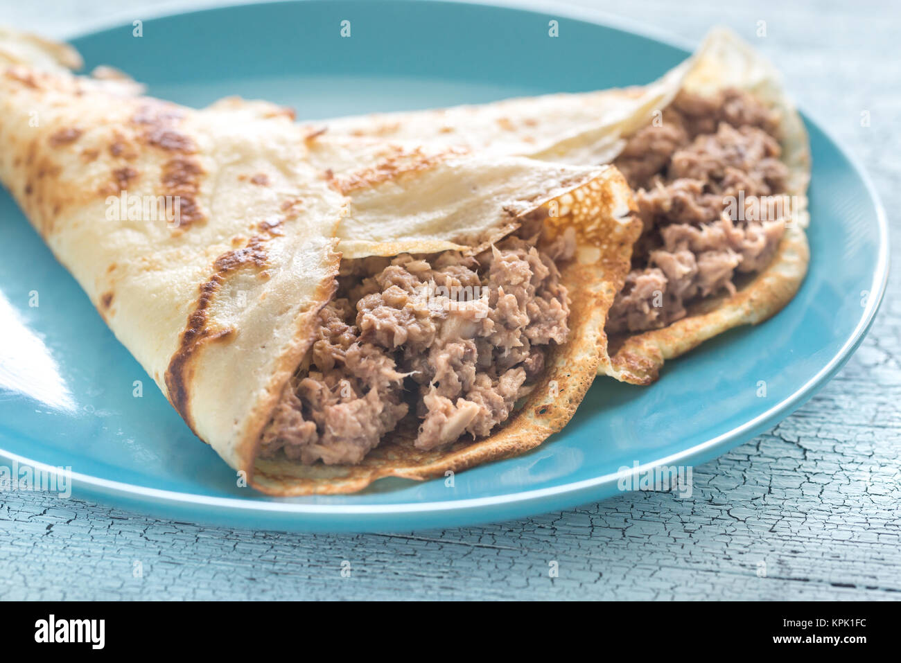 Crepes with tuna Stock Photo - Alamy