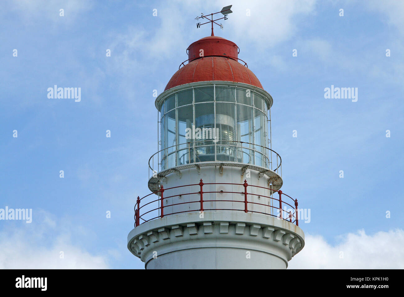Hood Point lighthouse, close up tower top, East London, Eastern Cape ...