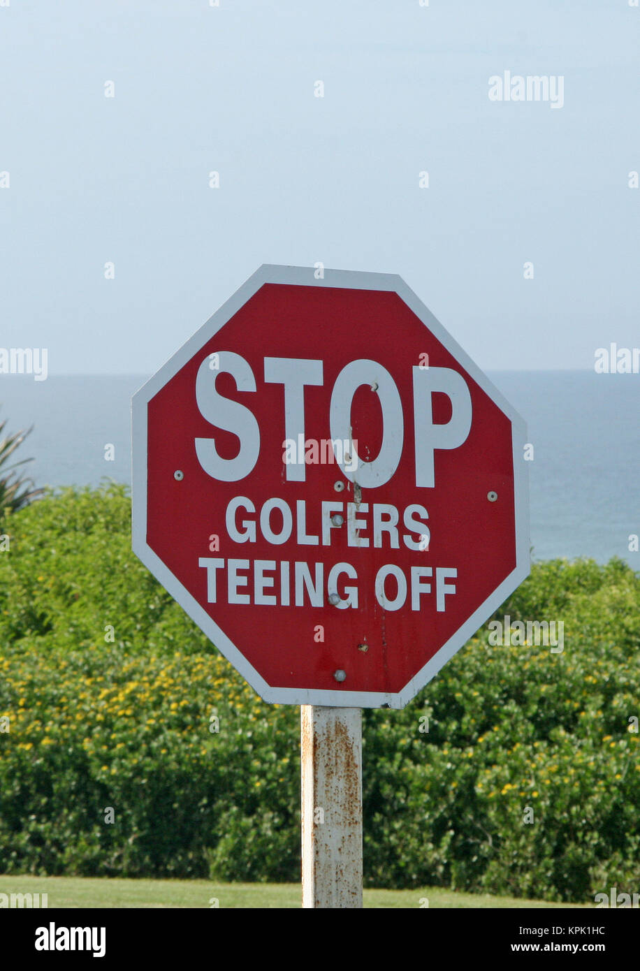Golf course warning sign hi-res stock photography and images - Alamy