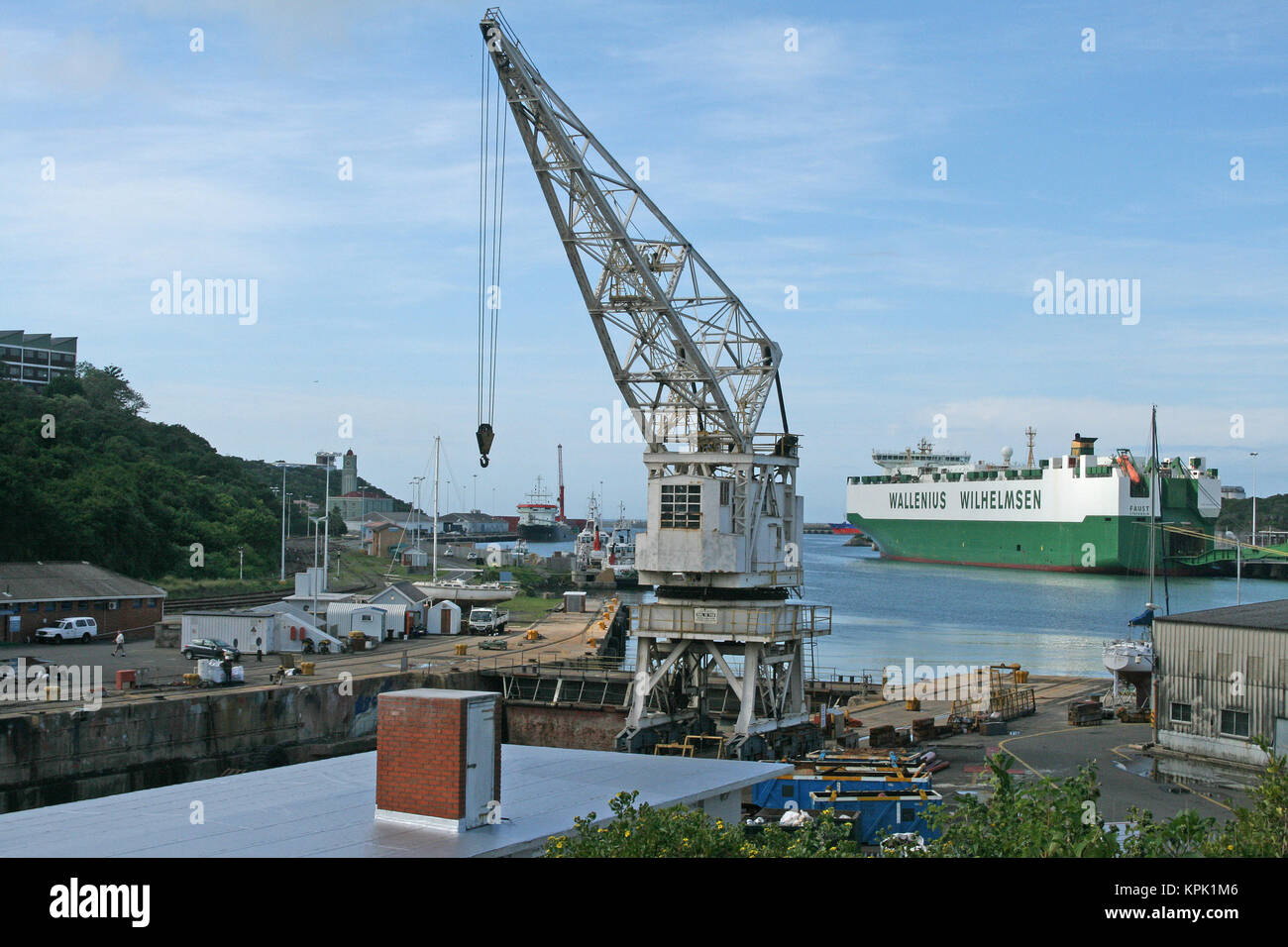 Dry dock Port and crane with ship, Port of East London, Eastern Cape ...