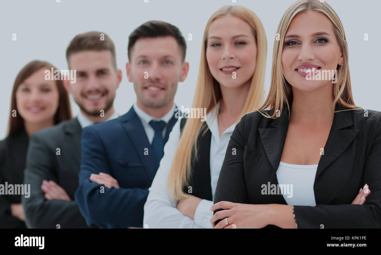 Successfull busines team isolated on white background Stock Photo - Alamy