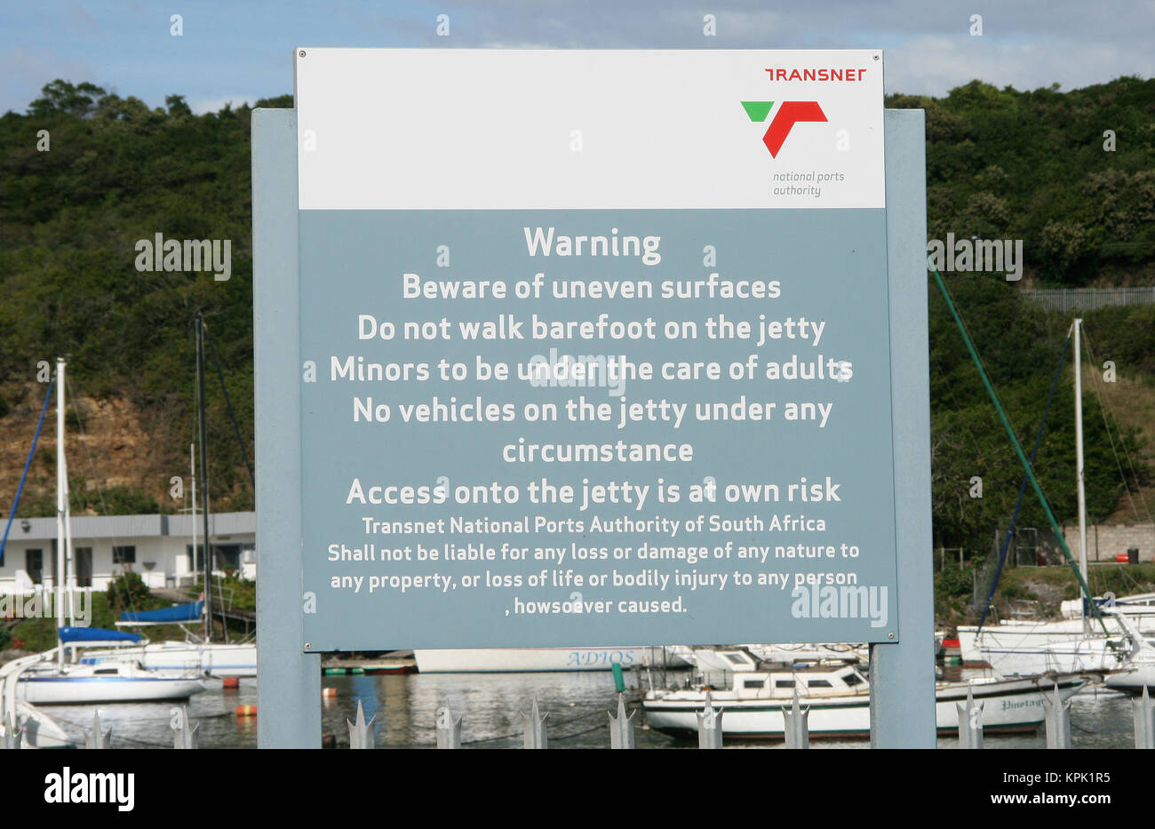 Disclaimer precaution warning sign, Transnet National Ports Authority ...
