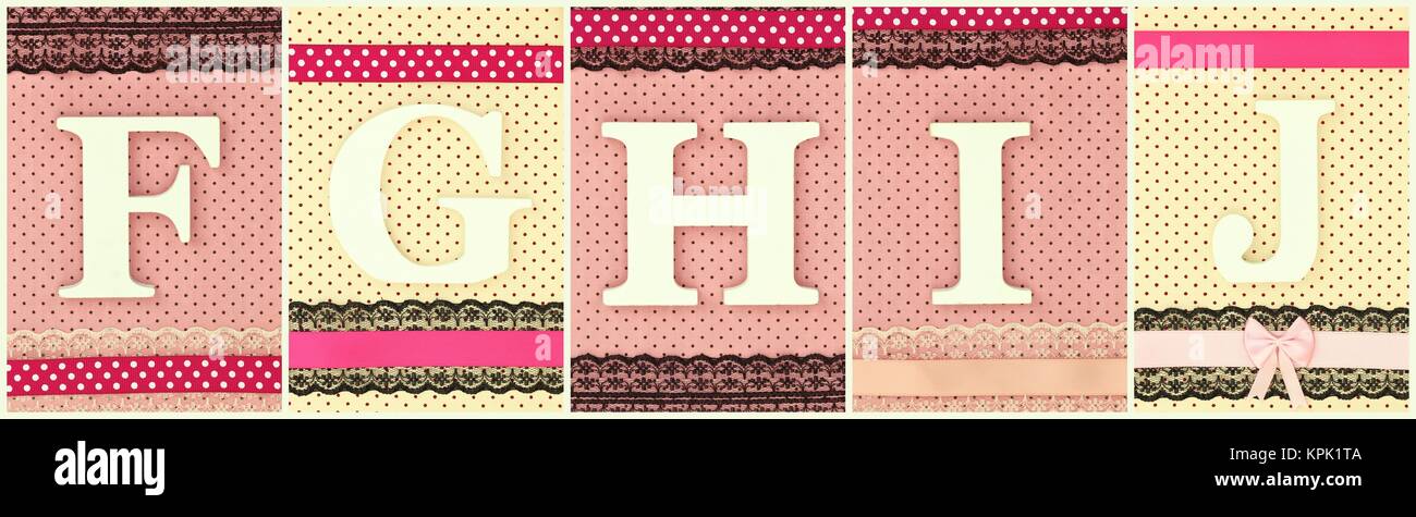 Wooden letters F G H I J on polka dots background Stock Photo - Alamy