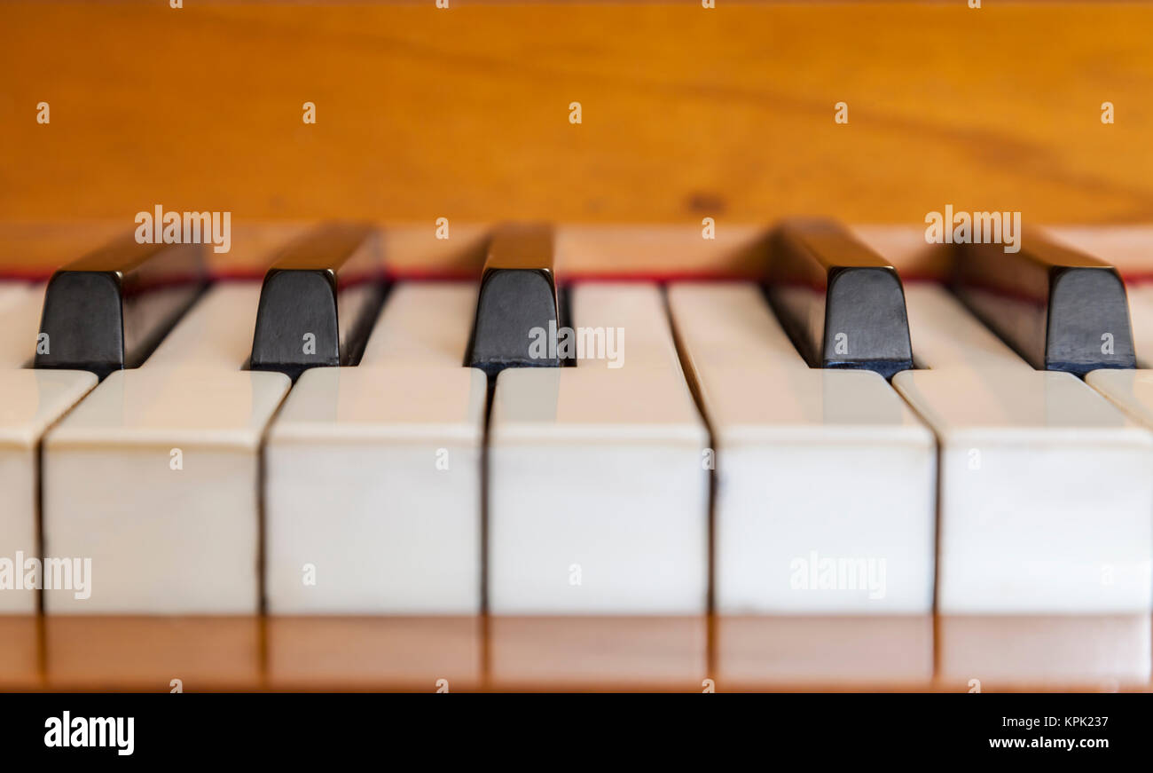 Close-up with very low depth of field of piano keys Stock Photo - Alamy