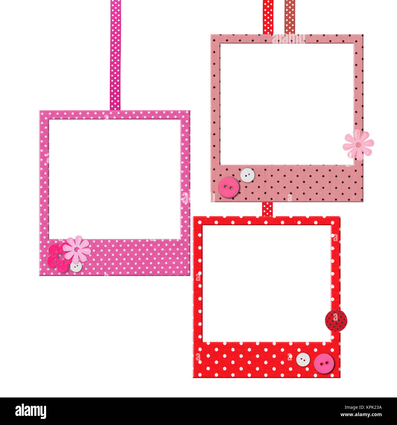 Photo frames with polka dot patterns isolated on white background Stock ...