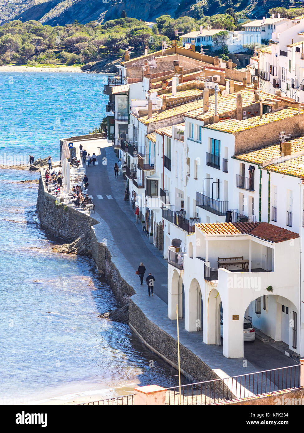Cadaques, Spain - April 9, 2016: Street of the village of Cadaques in ...