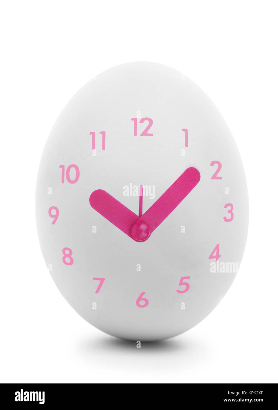 Pink clock dial on white egg isolated on white Stock Photo - Alamy