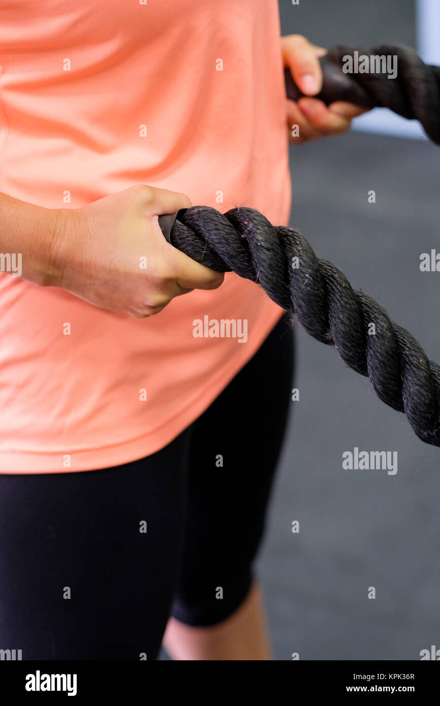 Female at Cross Training Fitness Gym Stock Photo - Alamy