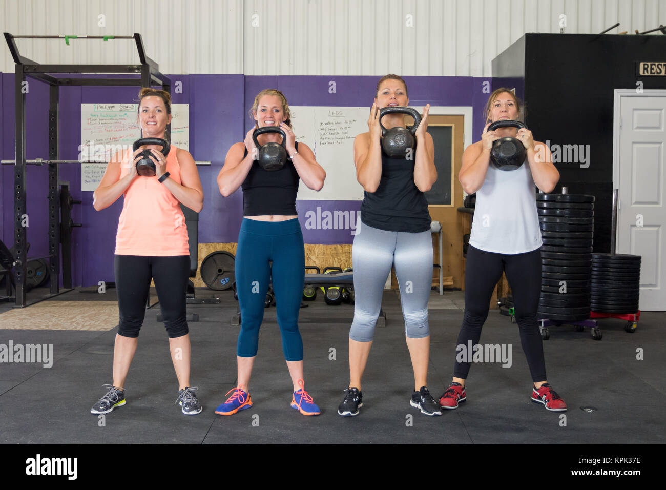 Female at Cross Training Fitness Gym Stock Photo - Alamy
