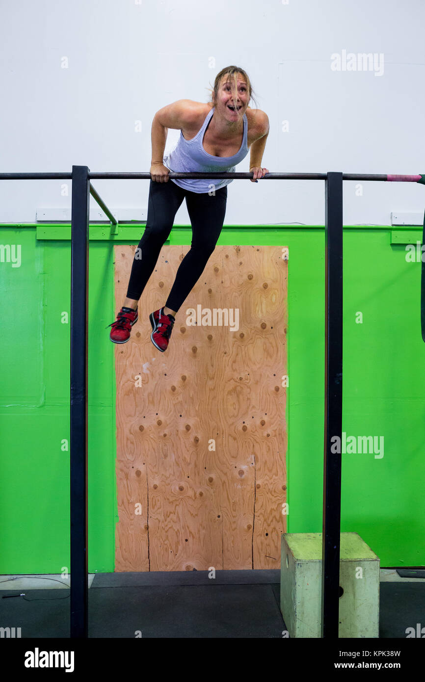 Female at Cross Training Fitness Gym Stock Photo - Alamy