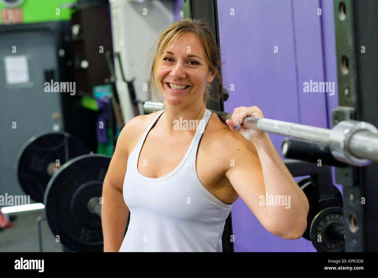 Female at Cross Training Fitness Gym Stock Photo - Alamy