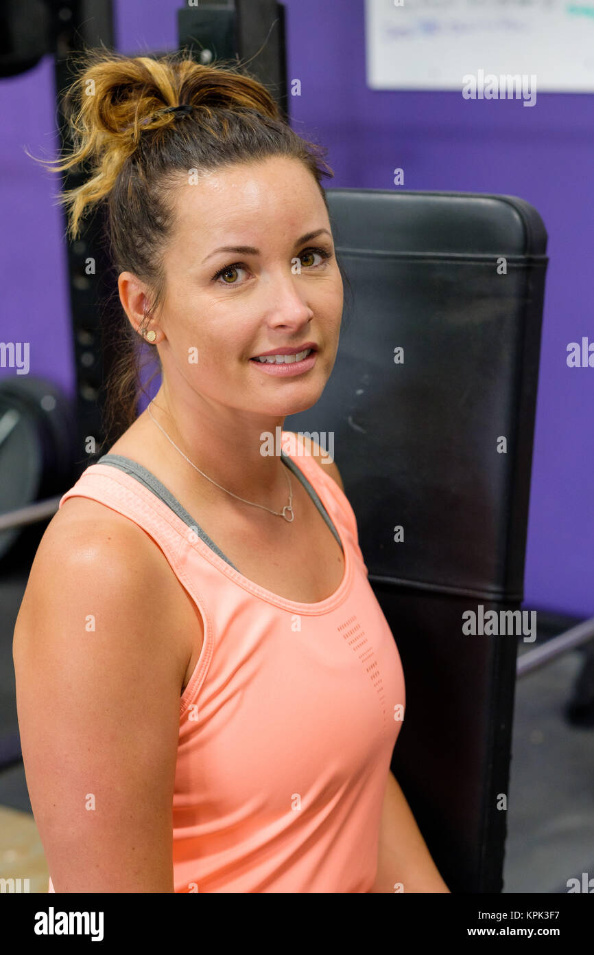 Female at Cross Training Fitness Gym Stock Photo - Alamy