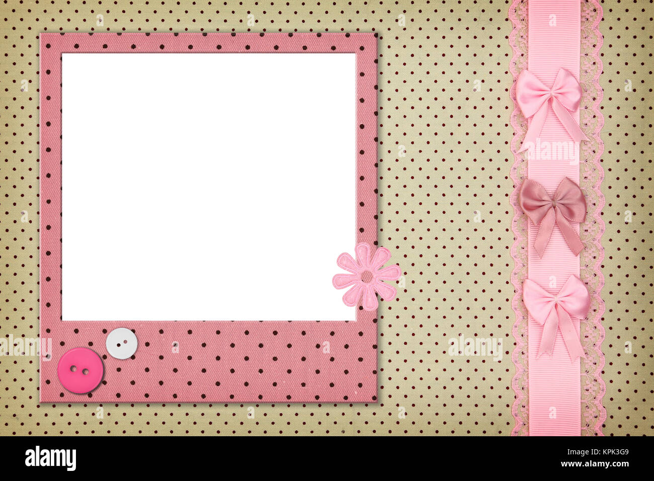 Photo frame on polka dot background Stock Photo - Alamy