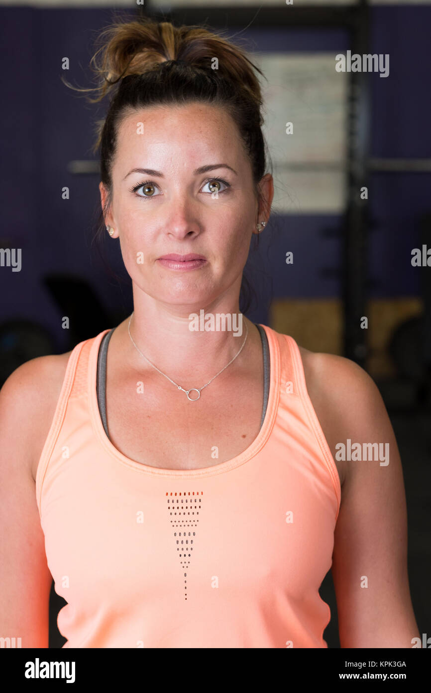 Female at Cross Training Fitness Gym Stock Photo - Alamy