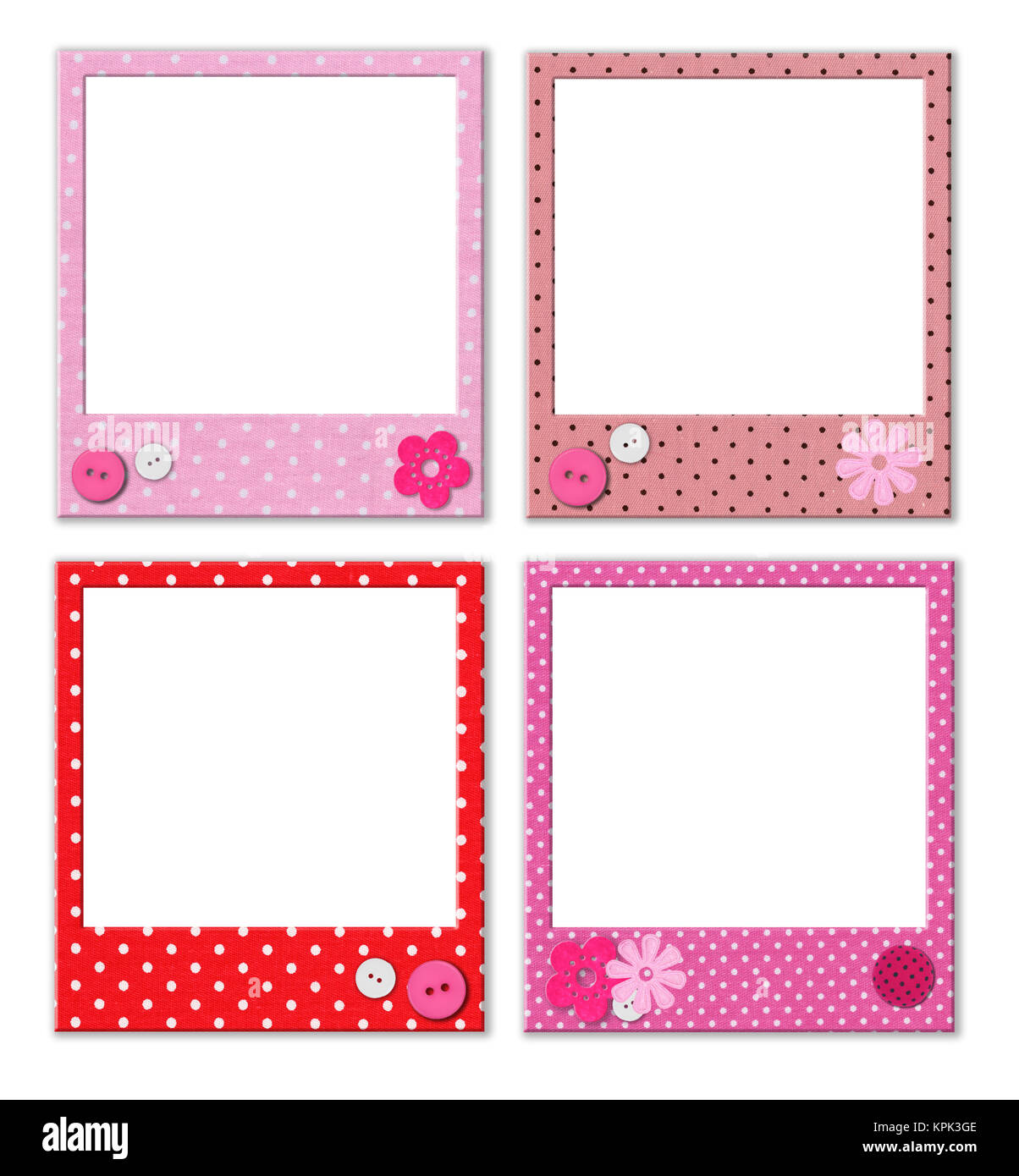 Photo frames with polka dot patterns isolated on white background Stock ...