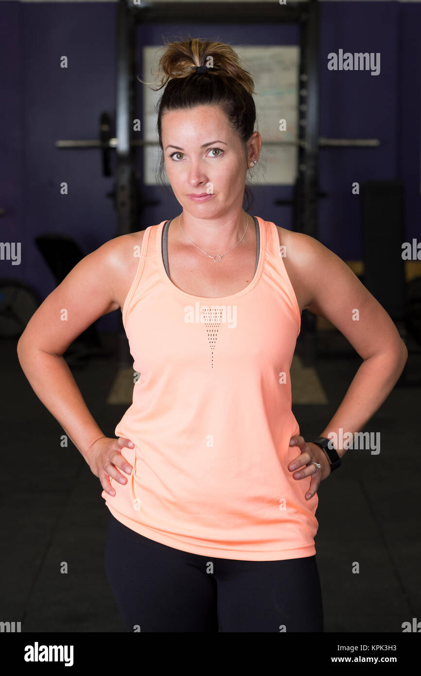 Female at Cross Training Fitness Gym Stock Photo - Alamy