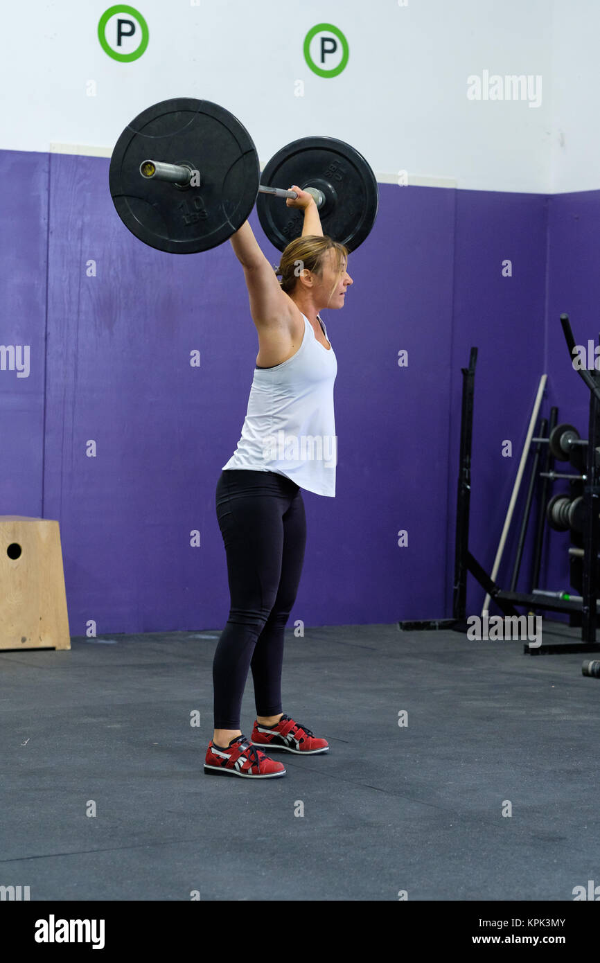 Female at Cross Training Fitness Gym Stock Photo - Alamy