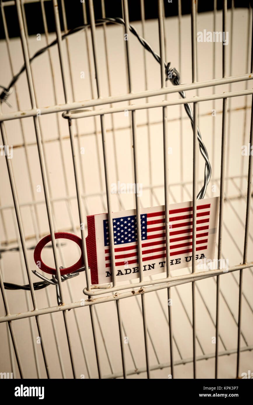Barbed wire in a prison cell, a freedom of expression concept Stock ...