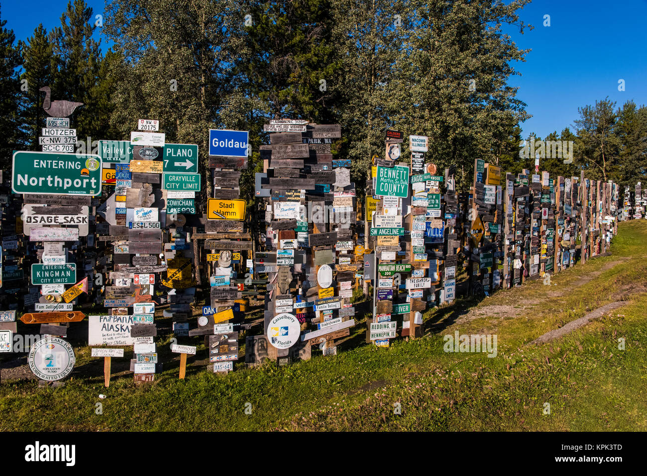 Signpost forest, an abundance and variety of signs on display; Watson ...