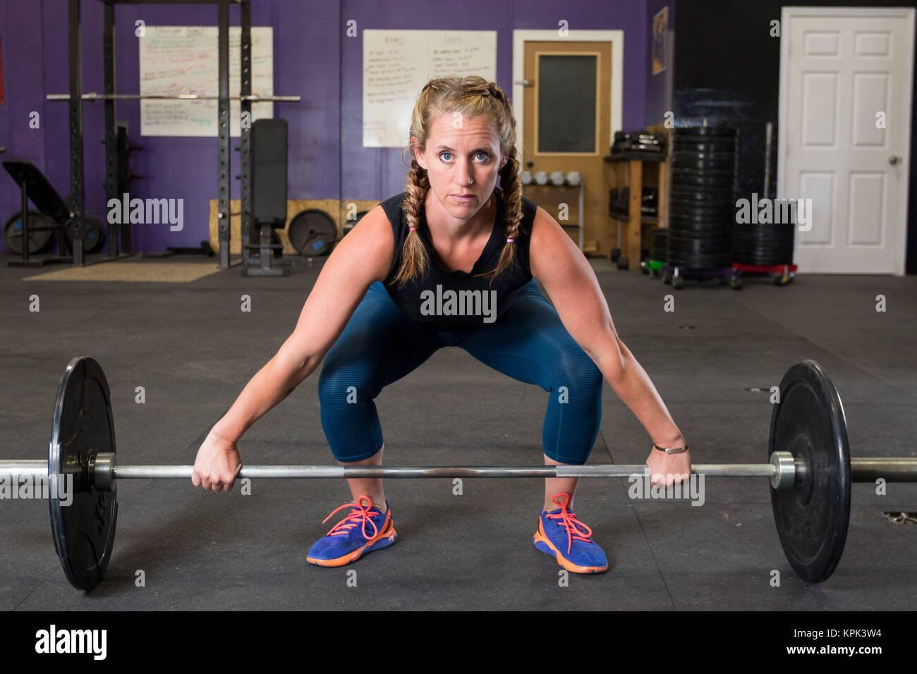 Female at Cross Training Fitness Gym Stock Photo - Alamy