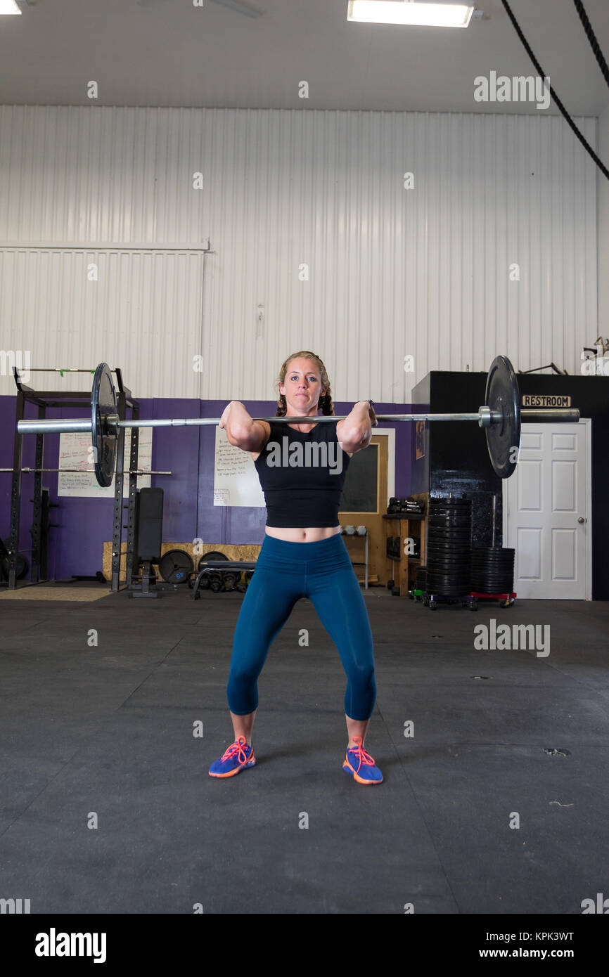 Female at Cross Training Fitness Gym Stock Photo - Alamy