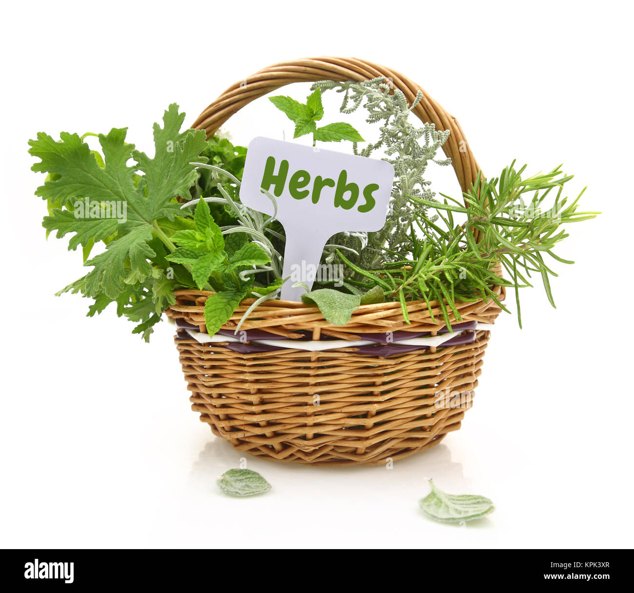 Herbs in the basket hi-res stock photography and images - Alamy