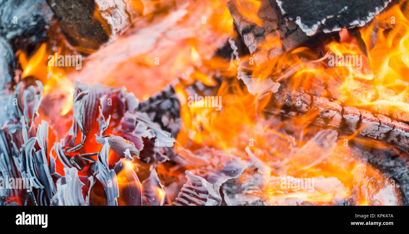 Close-up of a burning bonfire; Langley, British Columbia, Canada Stock ...