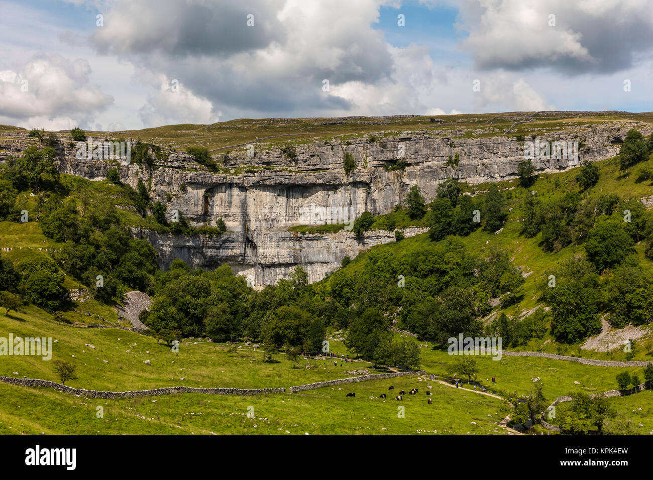 Malham Cove, a limestone formation in the Yorkshire Dales; Malham ...