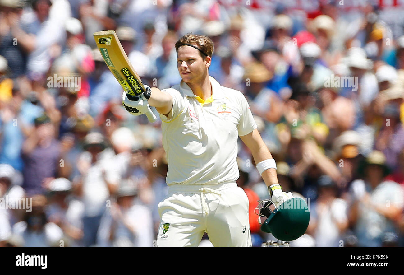 Australia's Steve Smith celebrates his century during day three of the ...