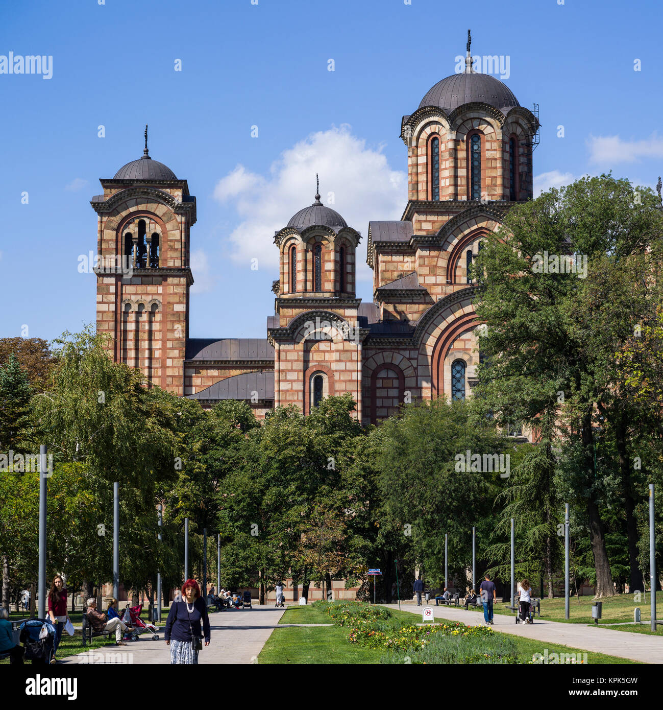 St. Mark's Church, a Serbian Orthodox Church in Tasmajdan Park ...