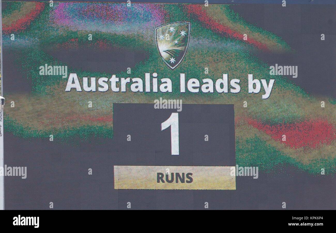 General view of scoreboard as Australia take the lead during day three ...