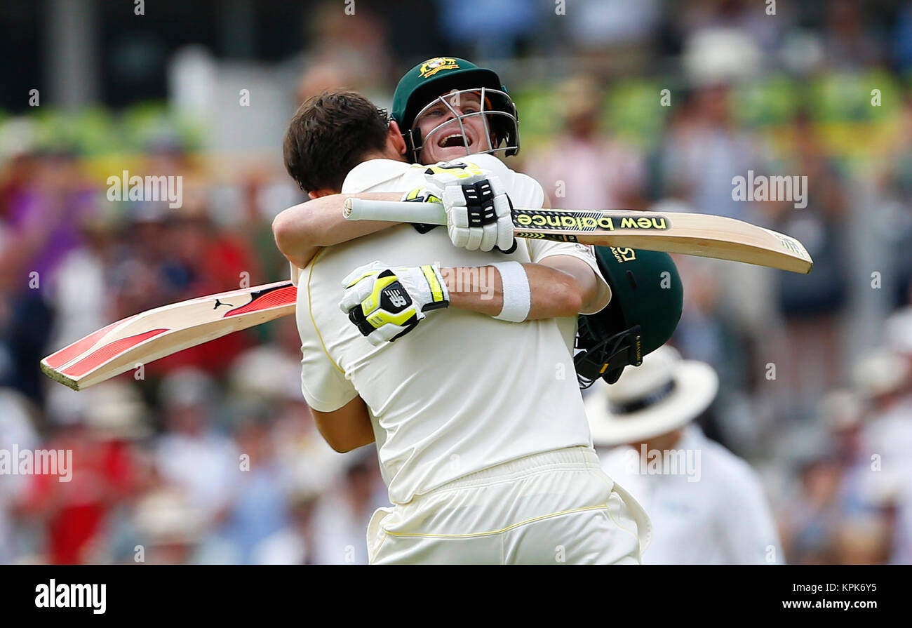 Australia's Mitchell Marsh celebrates his century with Steve Smith ...