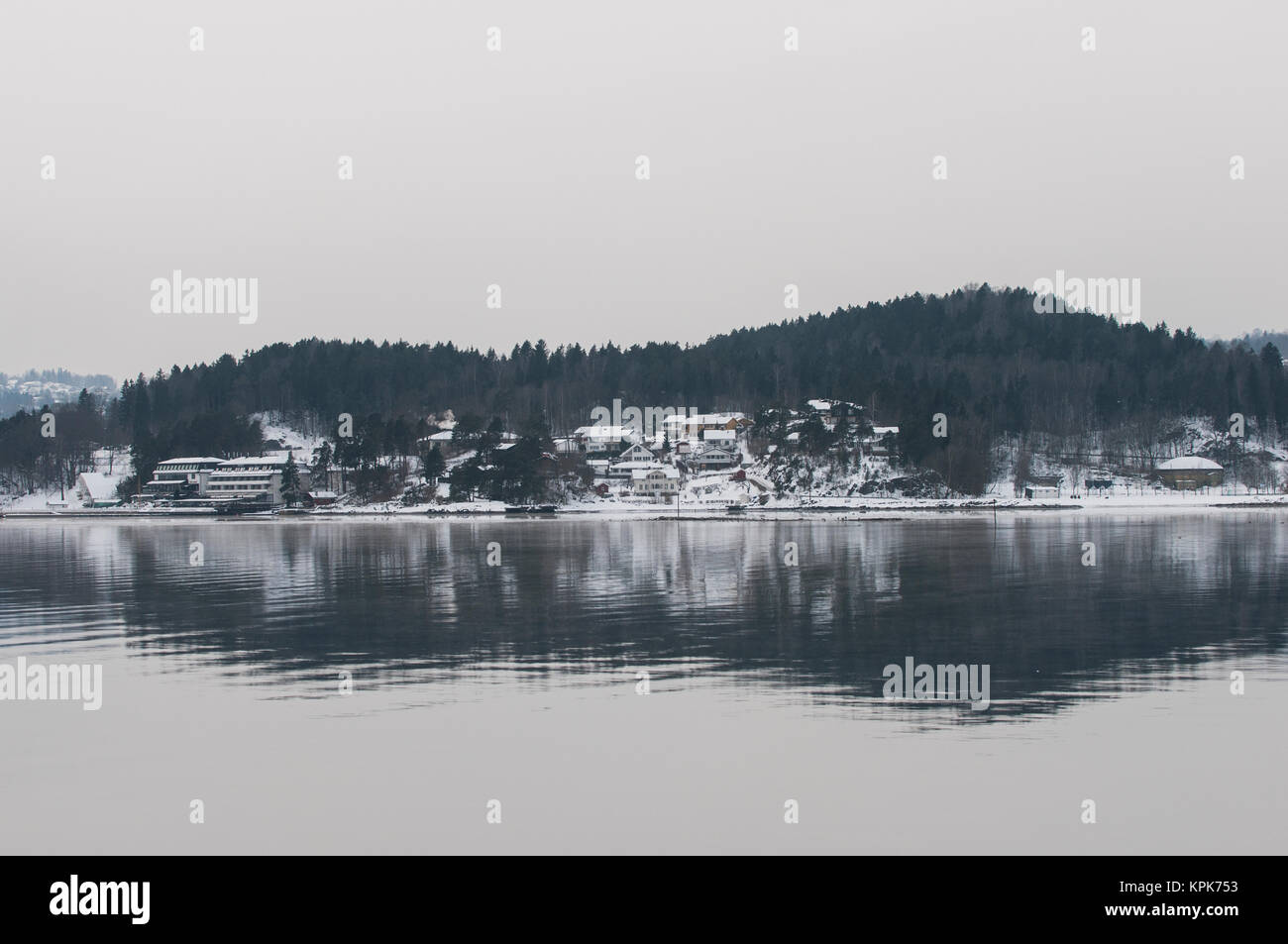 Winter scene by the fjord Oslo Norway Stock Photo - Alamy