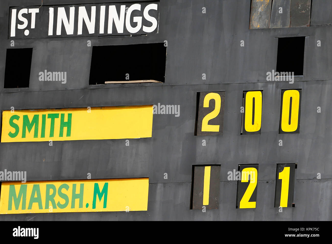 General view of scoreboard as Steve Smith brings up his double century ...
