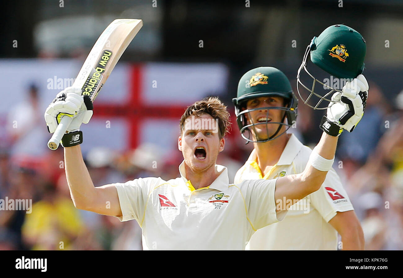 Australia's Steve Smith celebrates his double century during day three ...