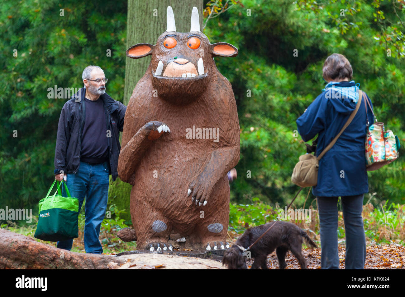 A man poses for a photo with the gruffalo at the Bedgebury National ...