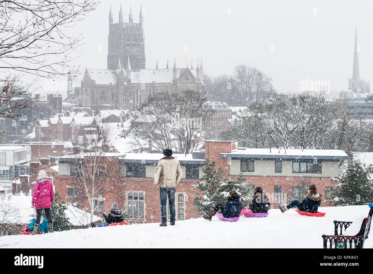 Fort Royal Park, Worcester, Worcestershire, UK. Children and adults ...