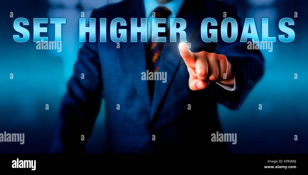 Corporate Career Coach Touching SET HIGHER GOALS Stock Photo - Alamy