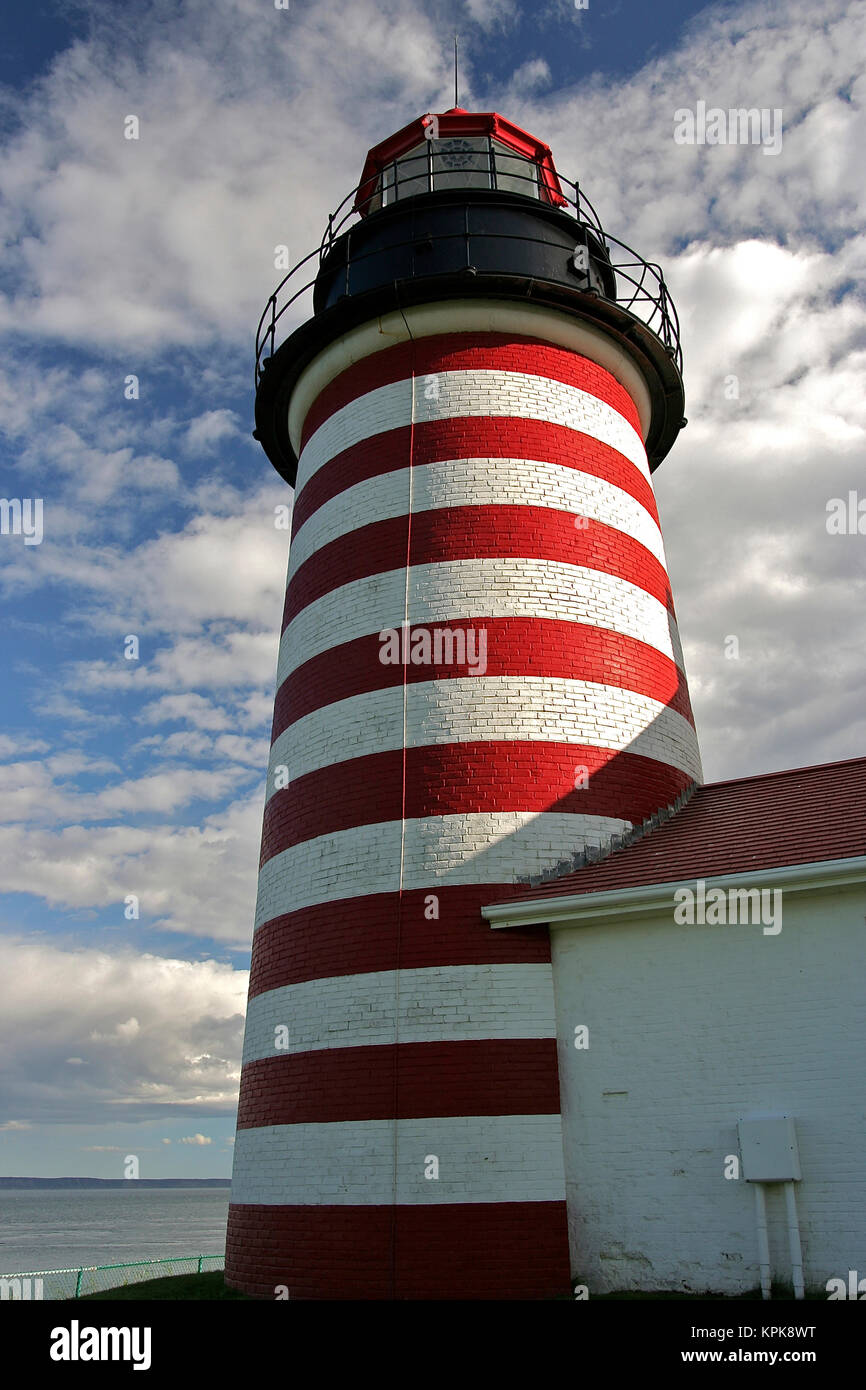 USA, Maine, Lubec. West Quoddy Head LIghthouse Stock Photo - Alamy