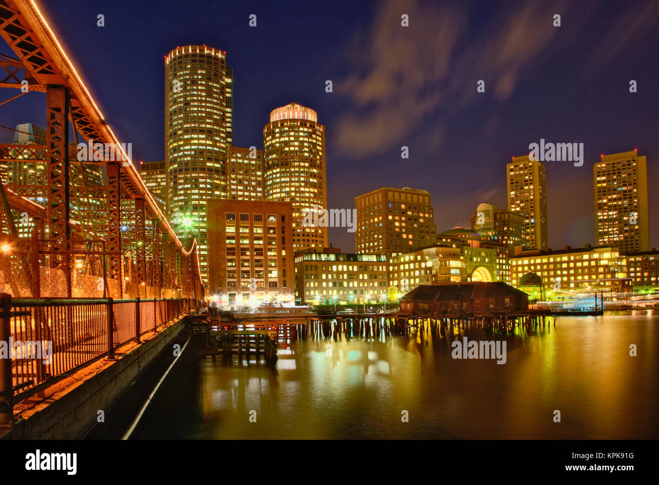 Boston skyline at dusk, Boston, Massachusetts Stock Photo - Alamy