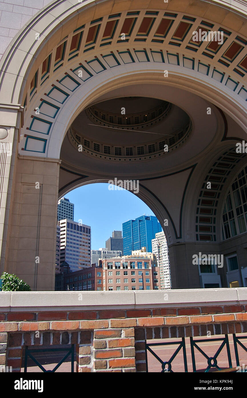 USA, Massachusetts, Boston. Looking through the domed arches of the ...