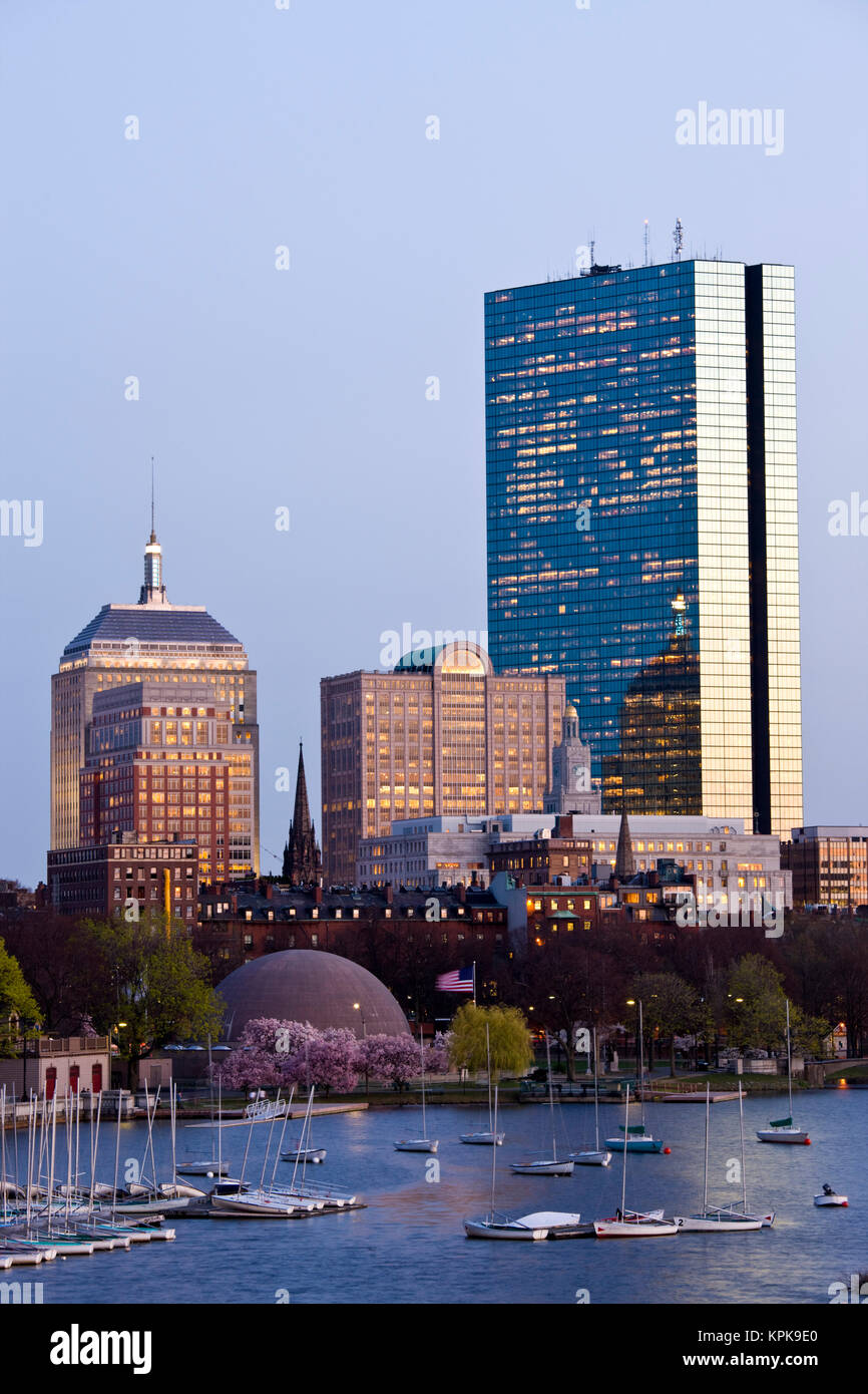 USA, Massachusetts, Boston. Back Bay and John Hancock Building from ...